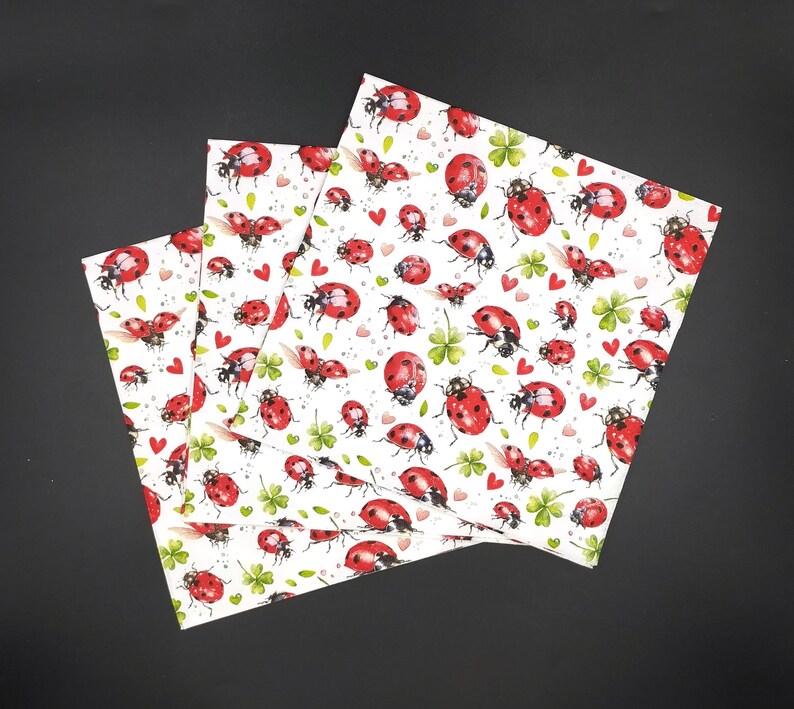 T380# 3 Pieces of Single Paper Napkins for Decoupage, Craft Tissue, Red ...
