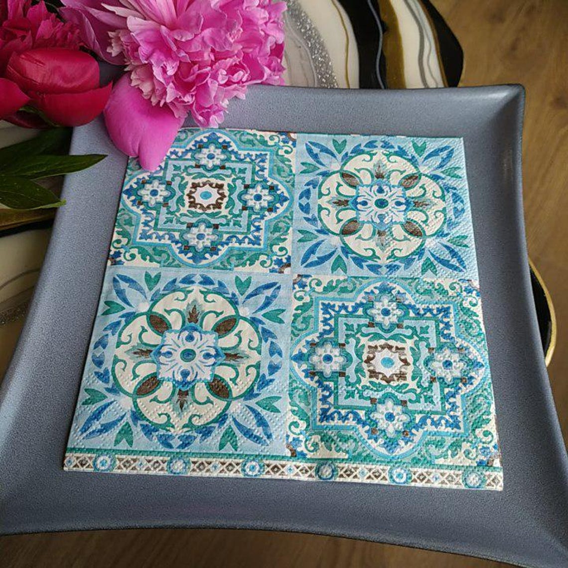 M136# 3 Pieces of Single Paper Napkins for Decoupage, Craft Tissue ...