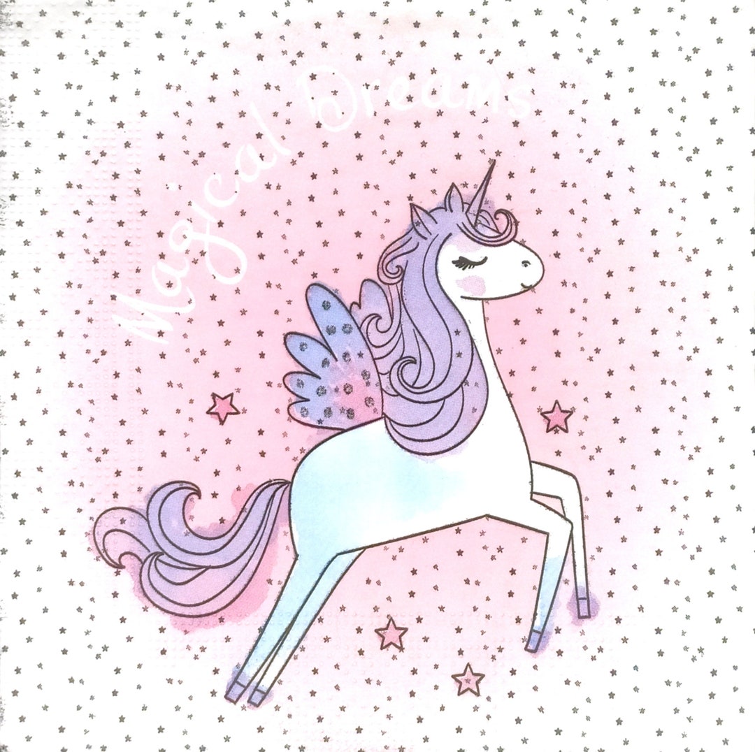 Q681 3 Pieces of Single Paper Napkins for Decoupage, Craft Tissue, Painted Riding Purple White ...