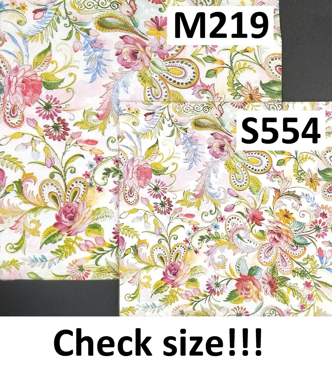 S554# 3 Pieces of SMALL Single Paper Napkins for Decoupage, Craft ...