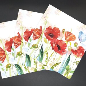 P528# 3 Pieces of Single Paper Napkins for Decoupage, Craft Tissue, Red ...