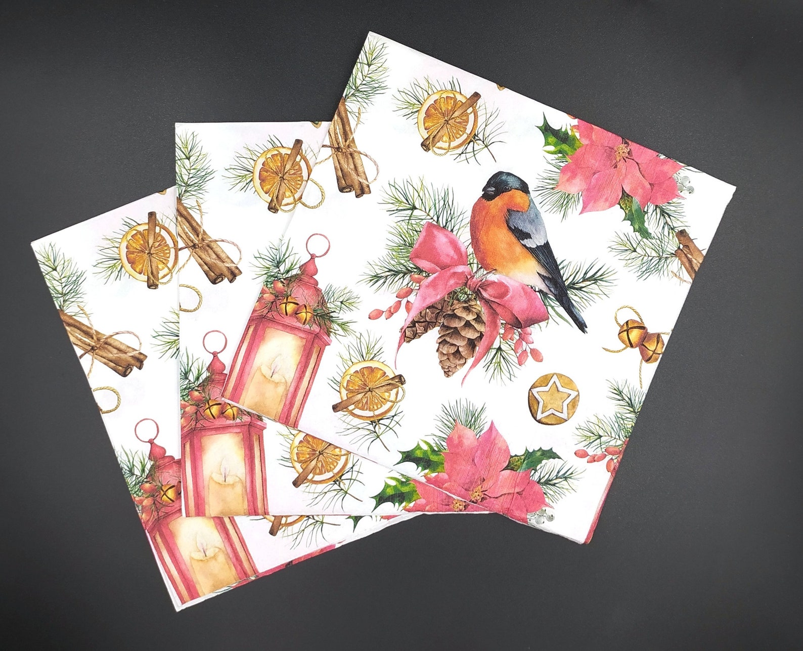Q596# 3 Pieces of Single Paper Napkins for Decoupage, Craft Tissue ...