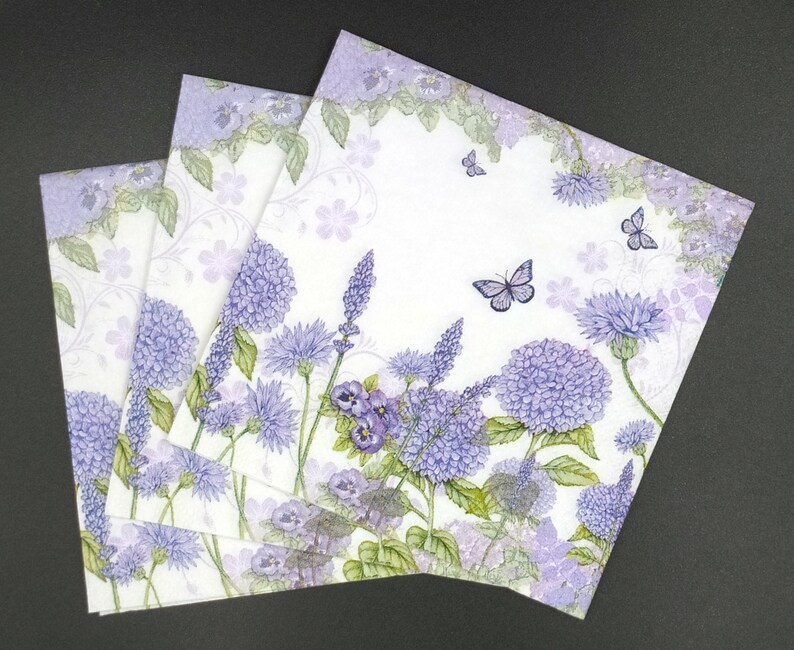 S497# 3 Pieces of SMALL Single Paper Napkins for Decoupage Cocktail ...