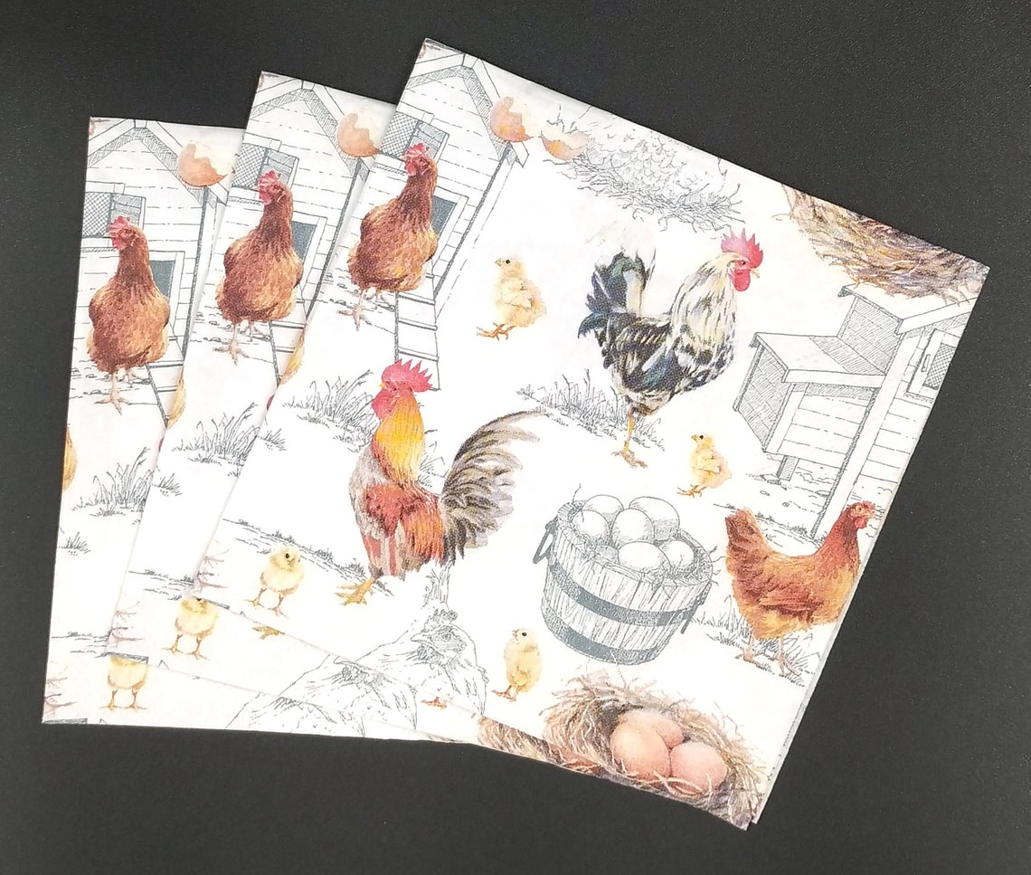 S542# 3 Pieces of SMALL Single Paper Napkins for Decoupage, Craft ...