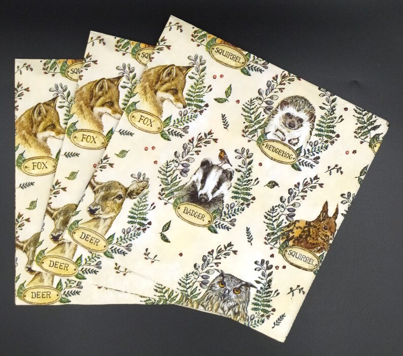 Q559# 3 Pieces of Single Paper Napkins for Decoupage, Craft Tissue ...