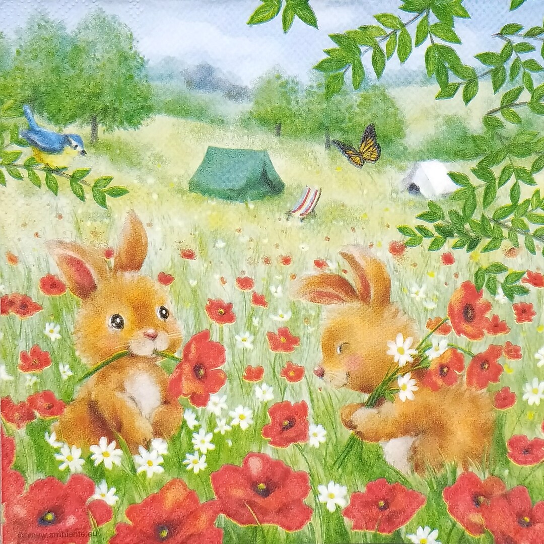 T365# 3 Pieces of Single Paper Napkins for Decoupage, Craft Tissue, Two ...