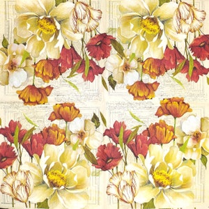 P128 3 Pieces of Single Paper Napkins for Decoupage, Craft Tissue, Red ...