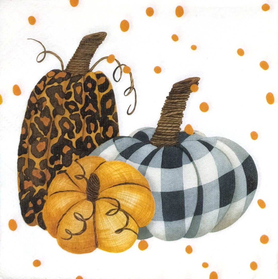 Q664# 3 Piece of Single Paper Napkins for Decoupage, Craft Tissue, Three Patterned Halloween ...
