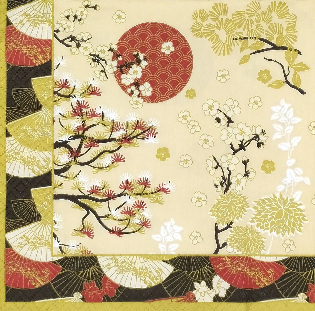 R959# 3 Pieces of Single Paper Napkins for Decoupage, Craft Tissue, Red ...