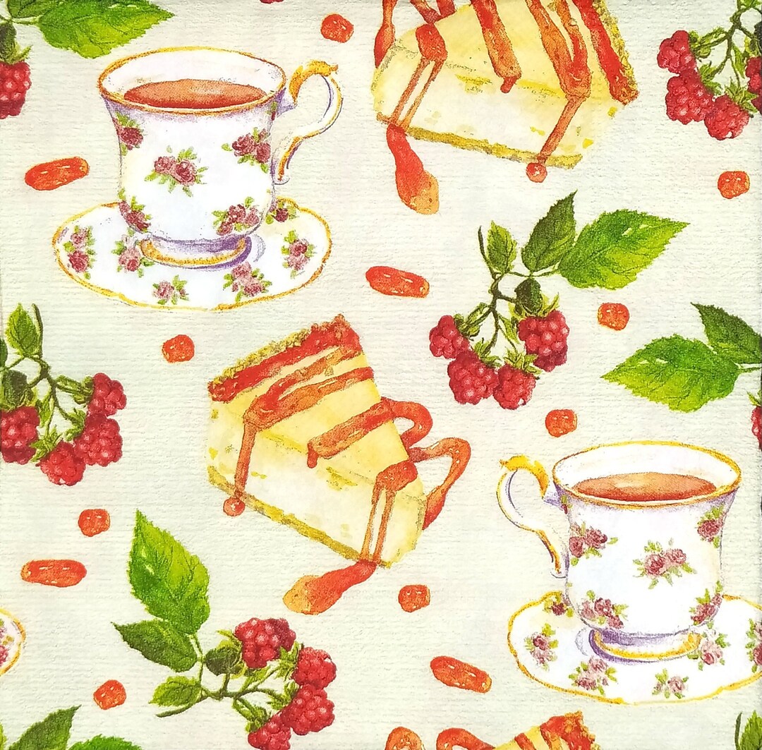 T644 3 Pieces of Single Paper Napkins for Decoupage, Craft Tissue, Red ...