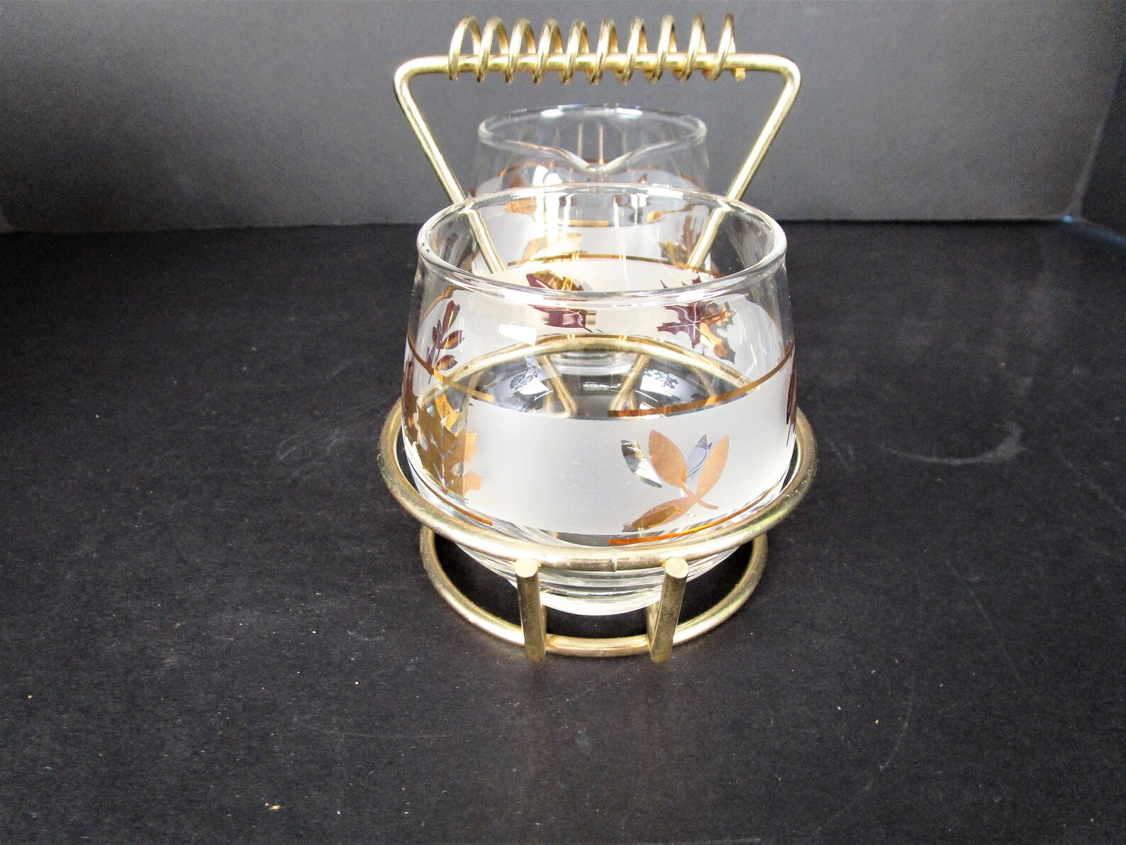Libbey Golden Foliage Sugar and Creamer Caddy Set in Original - Etsy