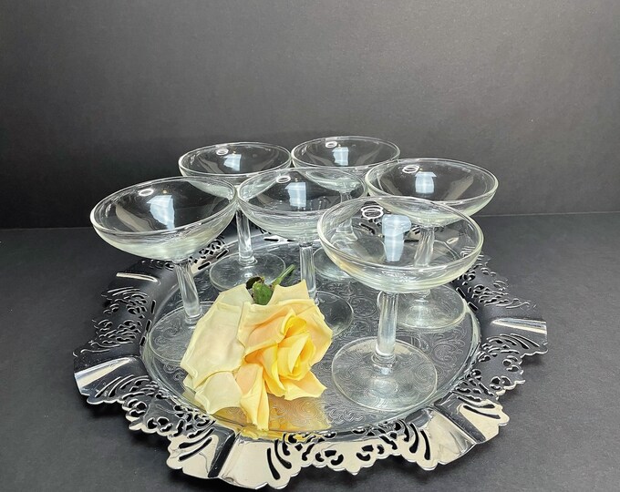 Vintage Shallow Saucer Champagne Coupe/cocktail Glasses - Set of 6 ...