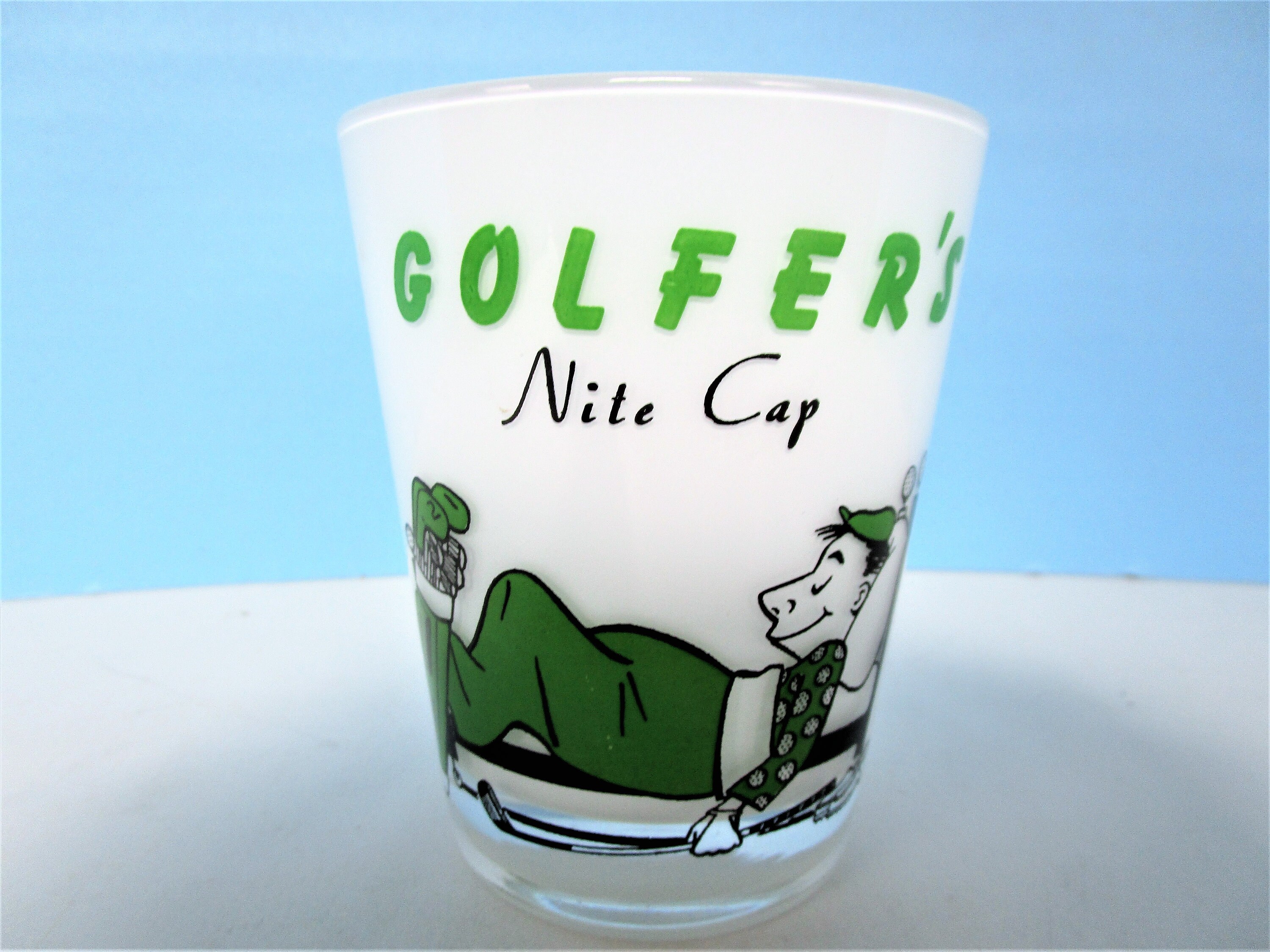 Vintage Golfers Nite Cap Bar Measuring Glass Highball | Etsy