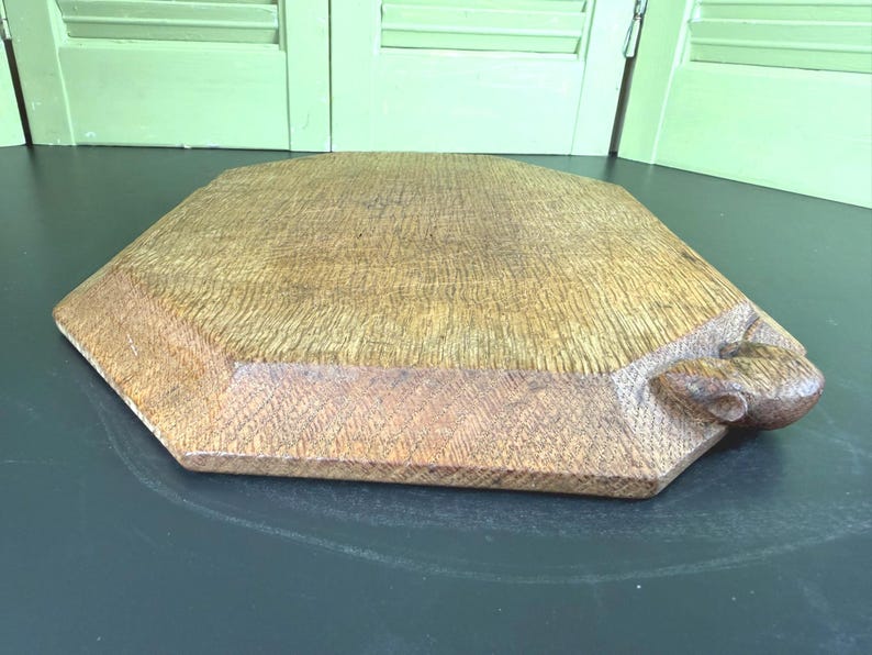 Vintage Robert "mouseman" Thompson Hexagonal Cheese/bread Board -12" X ...
