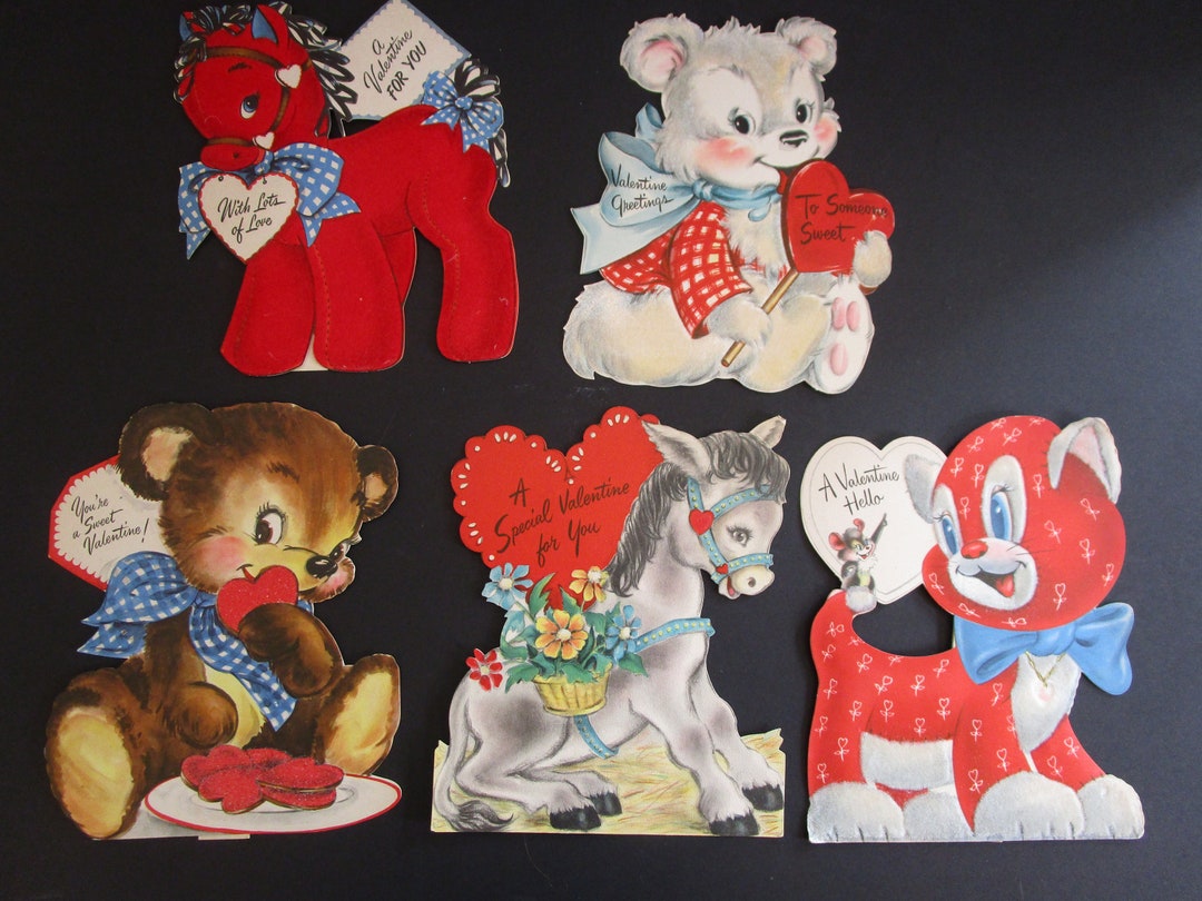 Big 8 Vintage Hallmark Valentine's Day Easel Card W/ Envelopes NOS ...