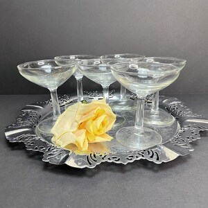 Vintage Shallow Saucer Champagne Coupe/cocktail Glasses Set of 6 Plain ...