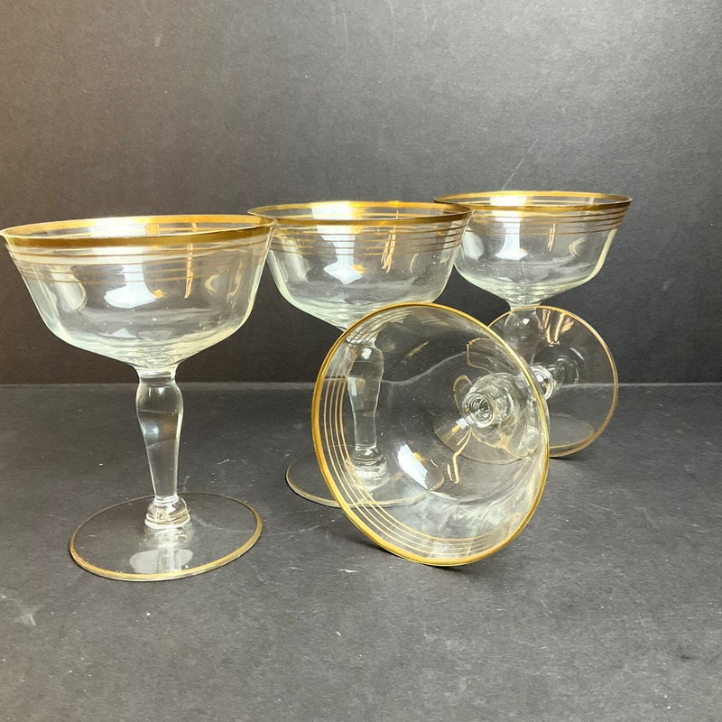 Gold Rimmed Cocktail Glasses - Etsy