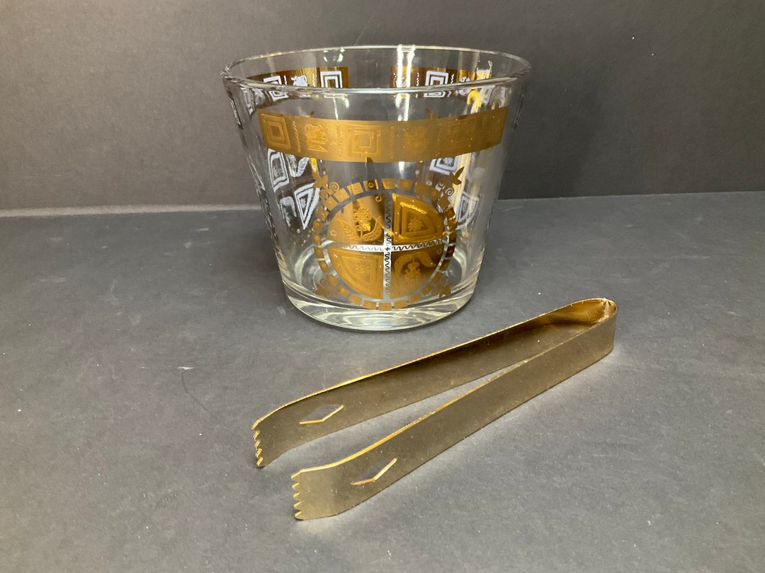 Vintage Culver "coronet" 22K Gold Ice Bucket With Gold Ice Tongs ...