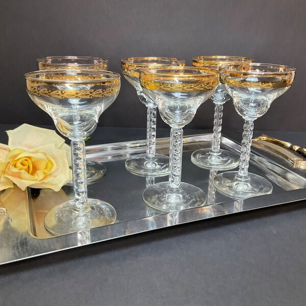 Gold Rimmed Cocktail Glasses - Etsy