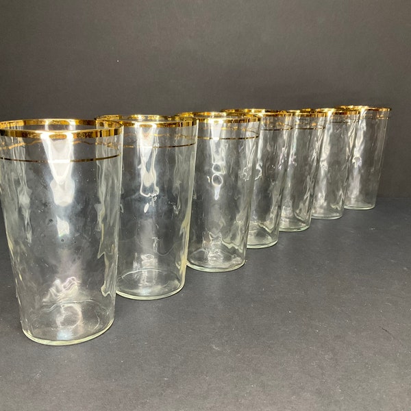 Gold Rim Drinking Glasses - Etsy
