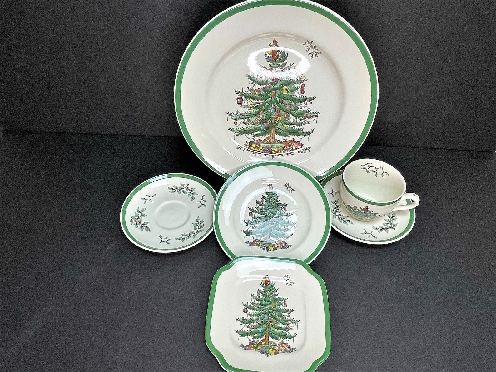 Vintage Spode christmas Tree Dinnerware Your - Etsy