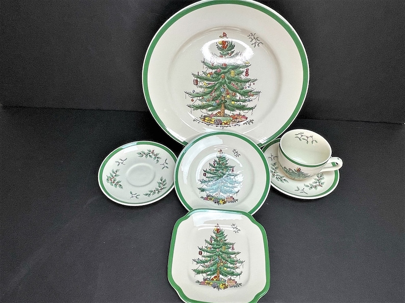 Vintage Spode christmas Tree Dinnerware Your - Etsy