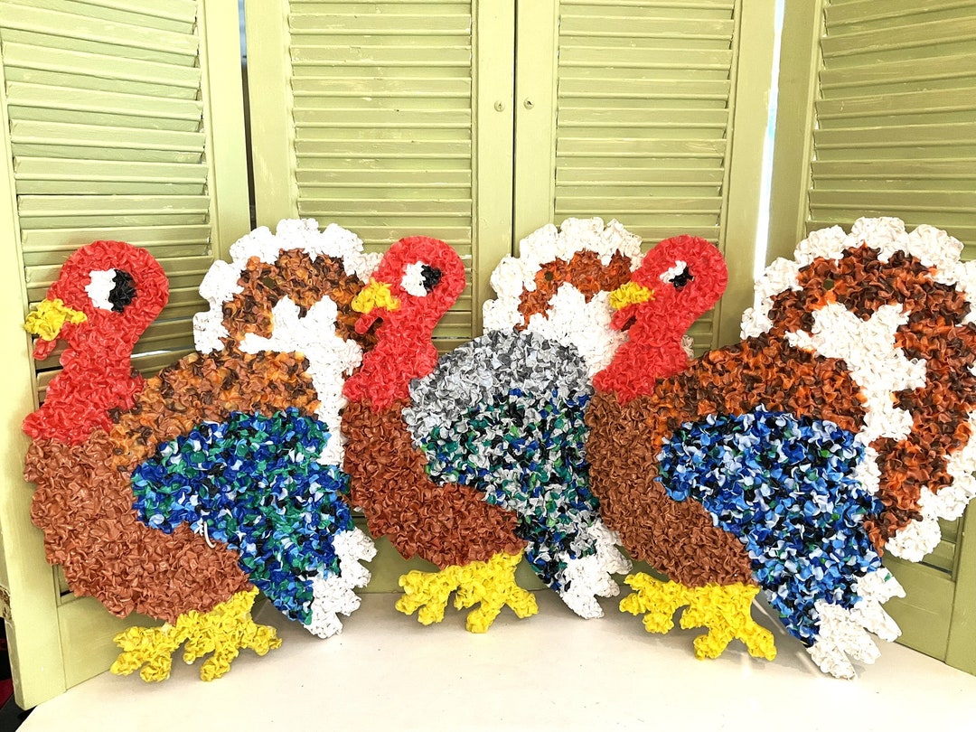 Vintage Popcorn Plastic Turkey Decoration - Your Choice - 1970's - Kage ...