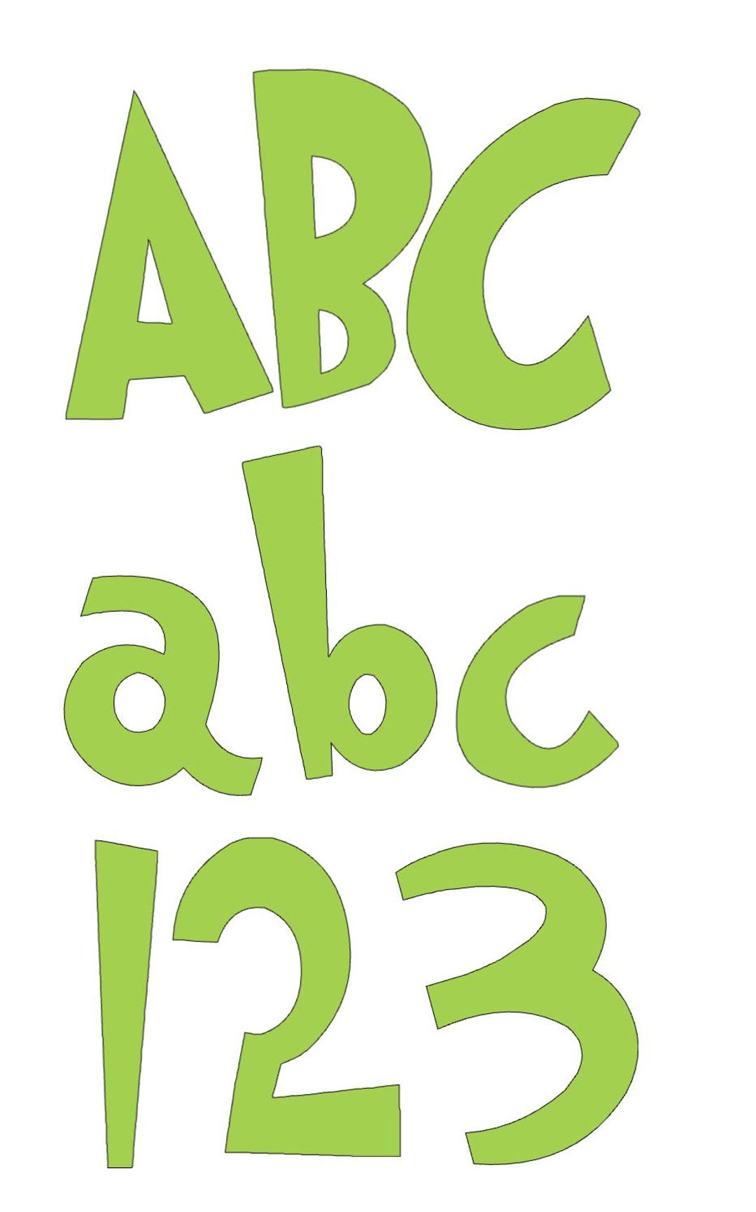 Green Monster Letter and Number Die Cuts, Bulletin Board Die Cuts ...