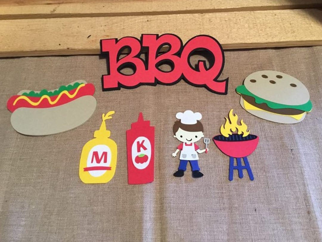 BBQ Die Cut Set of 7, BBQ Theme Party, BBQ Scrapbooking - Etsy