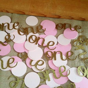 125 Piece "one" Confetti, Girls 1st Birthday, Birthday Confetti, 1st ...