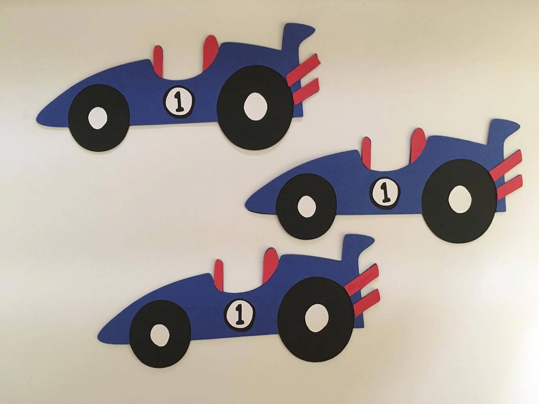 Race Car Die Cut Set of 3, Boy Toy Die Cuts, Racing Die Cuts, Race Car ...