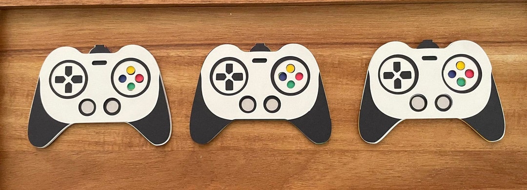 Video Game Controller Die Cut Set of 3, Video Game Party, Controller ...