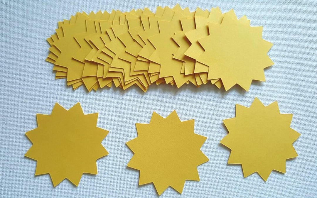 Yellow Sun Die Cuts Set of 25, Summer Die Cut, Beach Die Cut, Yellow ...