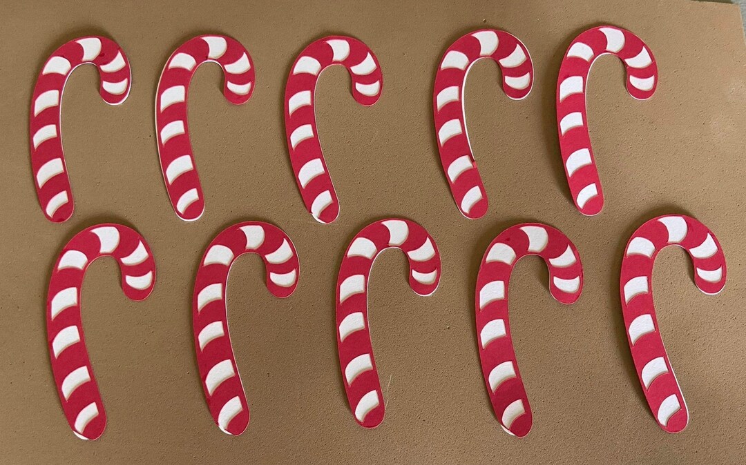 10 Piece Candy Cane Die Cut Set, Christmas Die Cuts, Candy Cane - Etsy