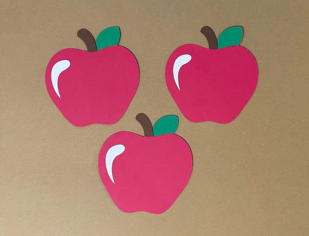 Apple Die Cut Set of 3, Teacher Die Cuts, Apples, Fruit Die Cuts ...