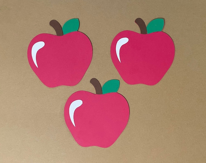 Apple Die Cut Set of 3, Teacher Die Cuts, Apples, Fruit Die Cuts ...