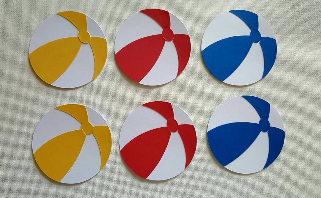 Beach Ball Die Cut Set of 6, Beach Ball, Beach Die Cut, Beach Theme ...