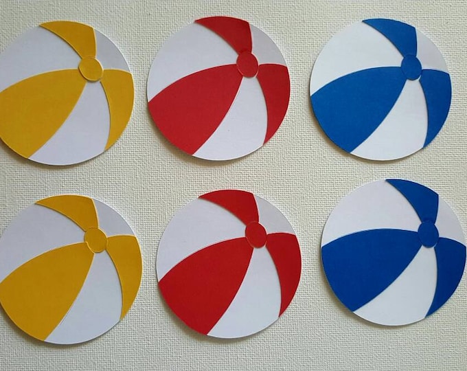 Beach Ball Die Cut Set of 6, Beach Ball, Beach Die Cut, Beach Theme ...