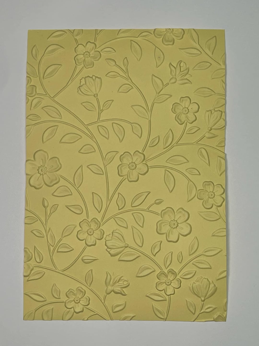 Set of 5 Embossed Flower & Foliage Design Cards, Card Making, Embossed ...