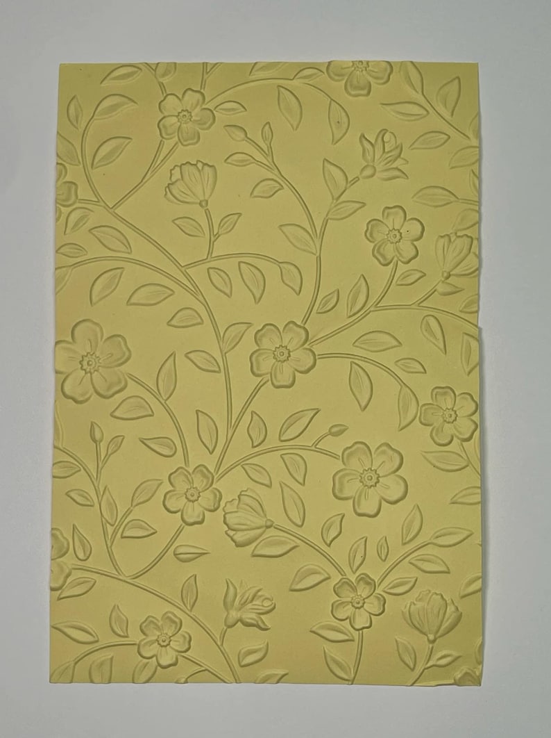 Set of 5 Embossed Flower & Foliage Design Cards, Card Making, Embossed ...