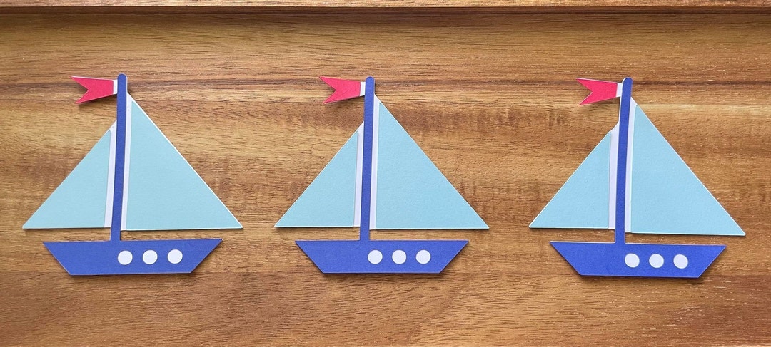 Sailboat Die Cut Set of 3, Boat Die Cuts - Etsy