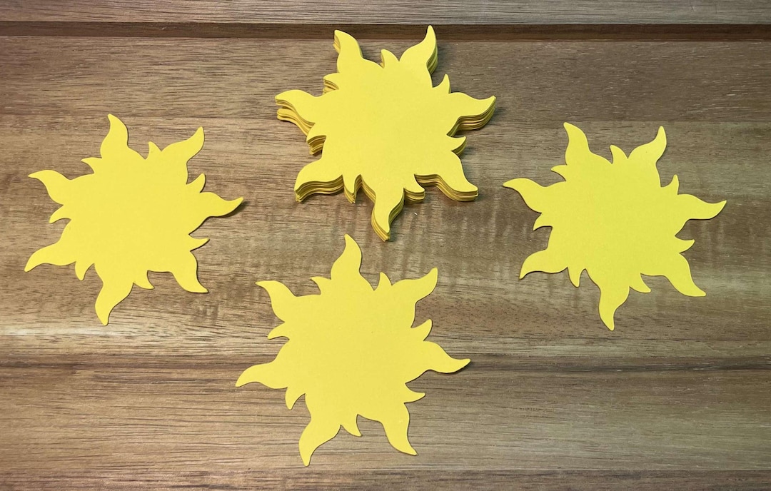 Tangled Sun Die Cuts Set of 25, Rapunzel Sun, Tangled Birthday, Summer ...