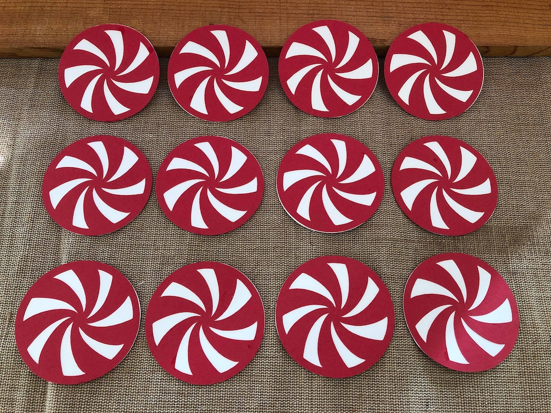 Peppermint Die Cut Set of 12 - Etsy