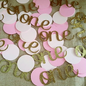 125 Piece "one" Confetti, Girls 1st Birthday, Birthday Confetti, 1st ...