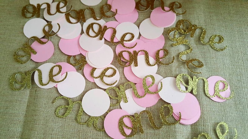 125 Piece "one" Confetti, Girls 1st Birthday, Birthday Confetti, 1st ...