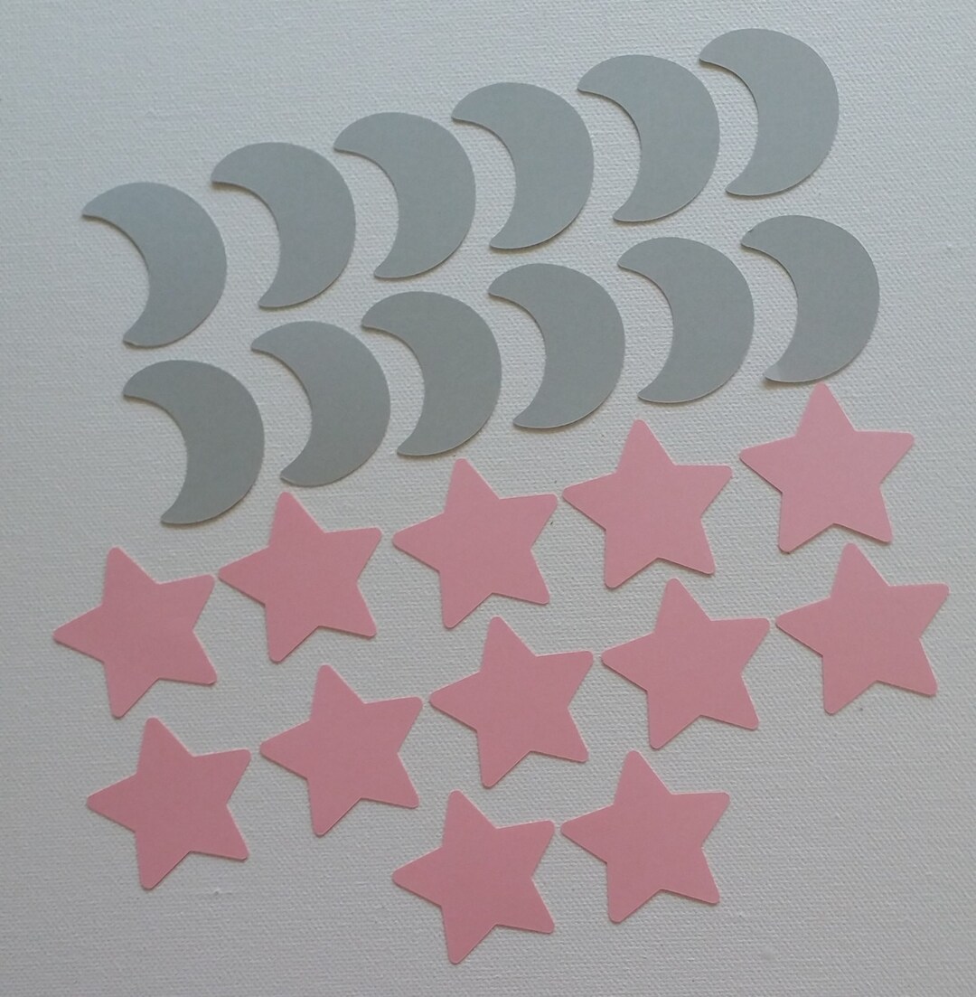 Moon and Stars Die Cut Set of 24 - Etsy