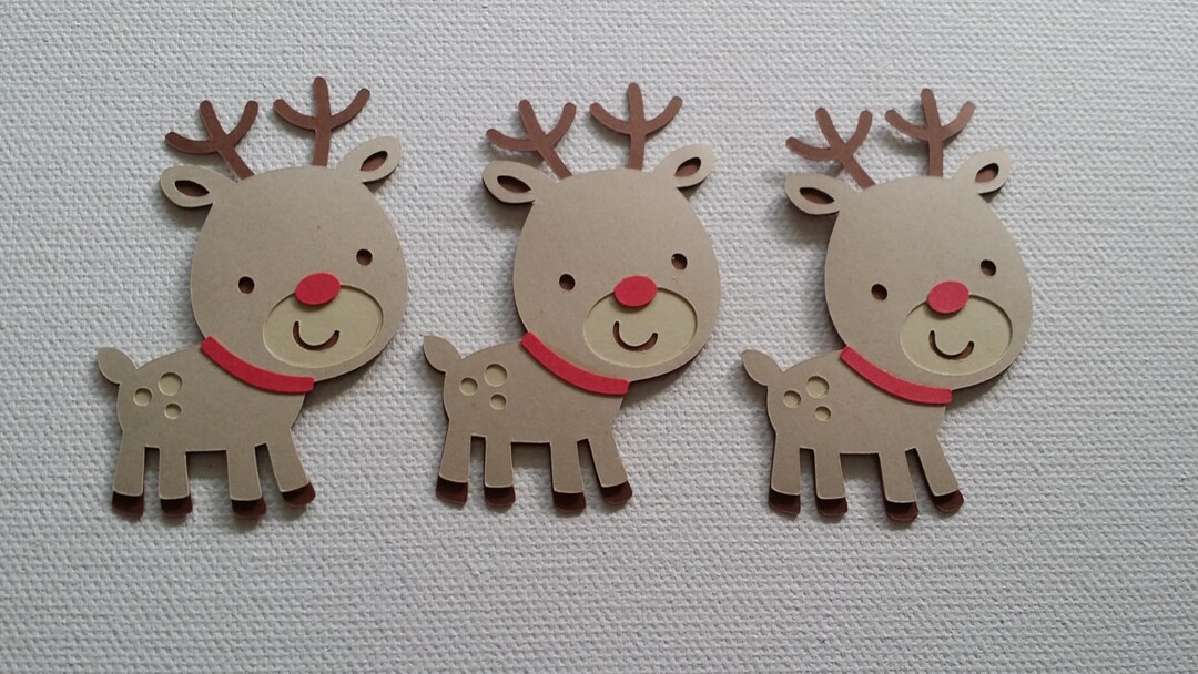Reindeer Die Cut Set of 3 - Etsy