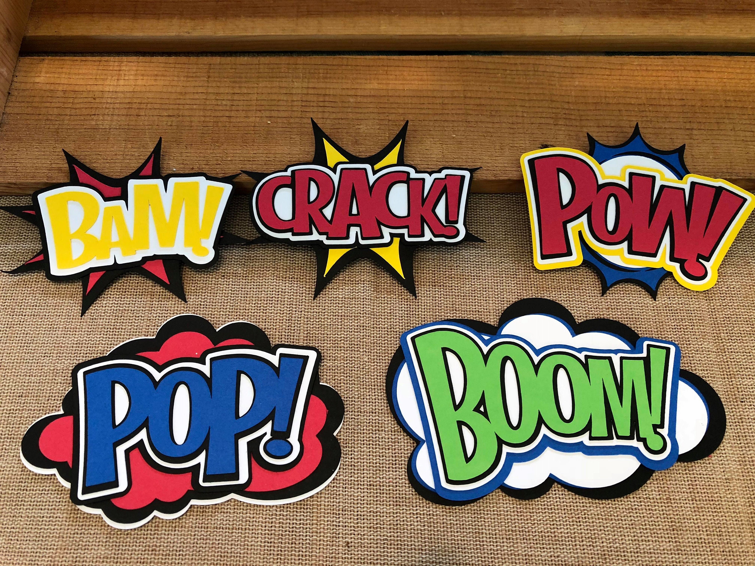 Superhero Die Cut Set of 5, Superhero Words, Superhero Birthday ...