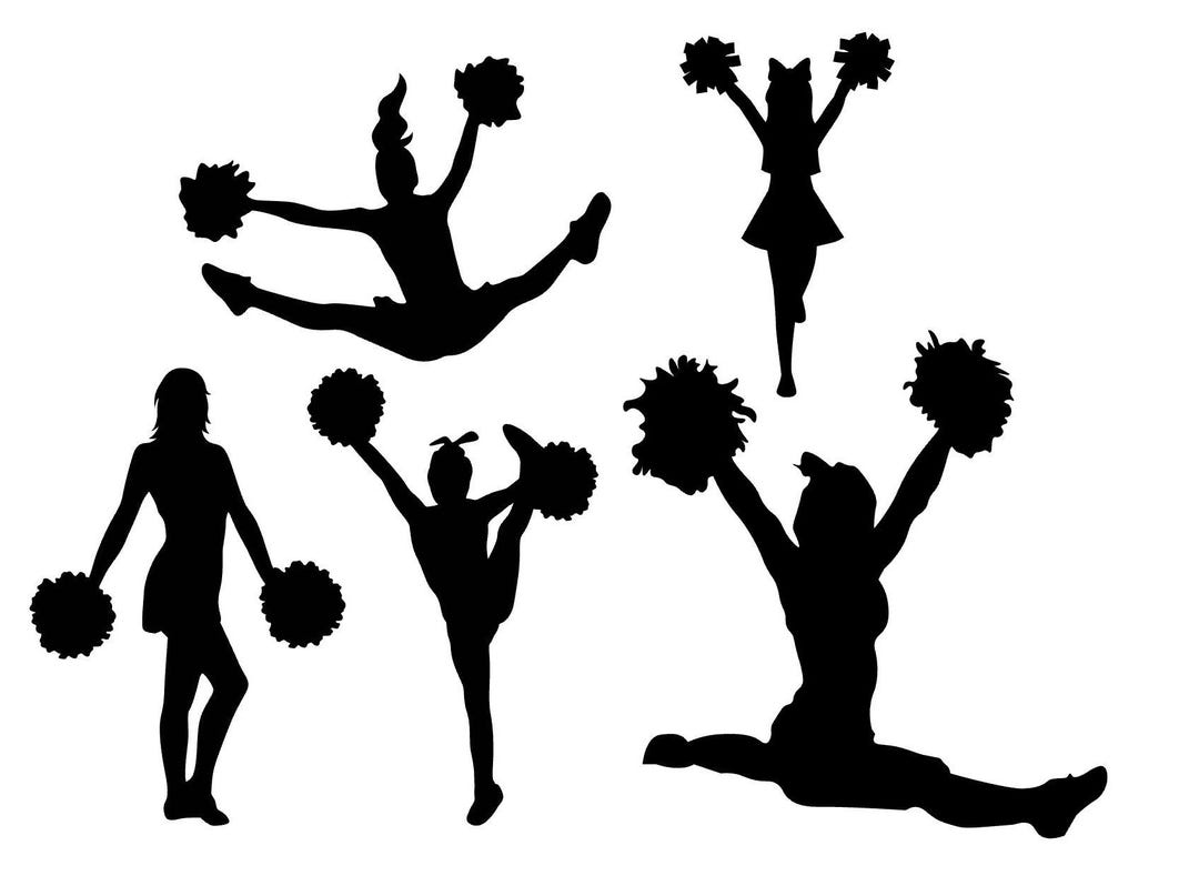 Cheerleader Die Cut Set of 5, Cheerleader Silhouettes - Etsy
