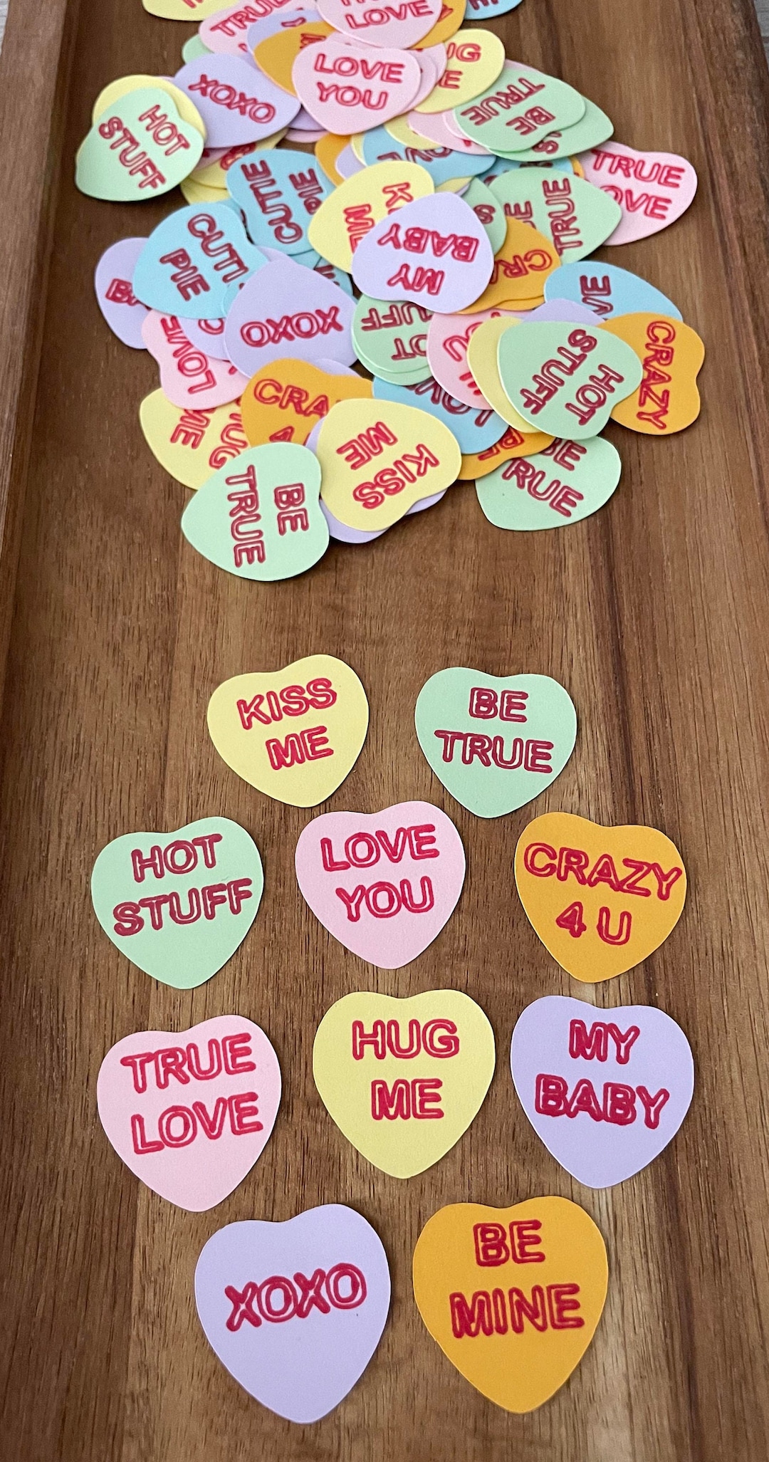60 Piece Conversation Hearts, Valentines Day Hearts, Valentines Day ...